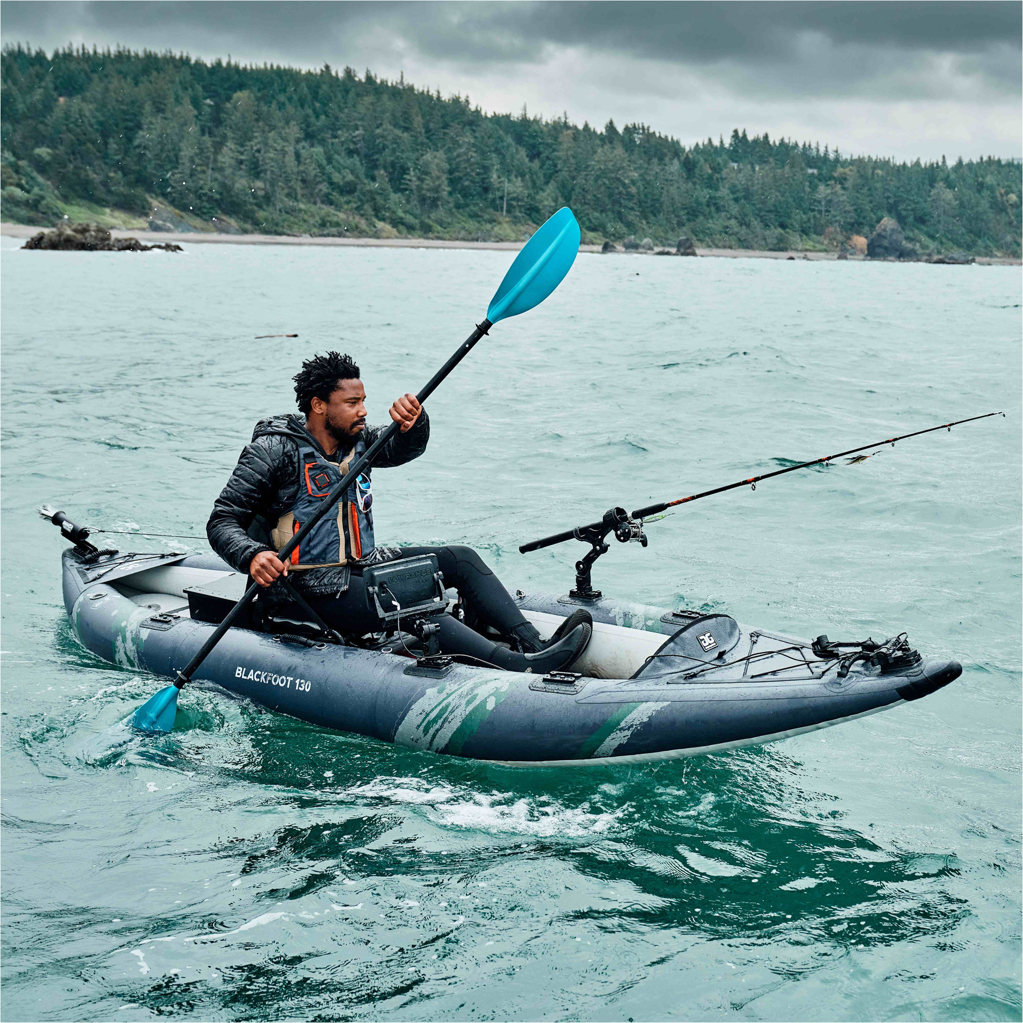 2025 Aquaglide Blackfoot Angler 130 1 Person Inflatable Kayak AG-K-BLF - Canoe & | Wetsuit Outlet